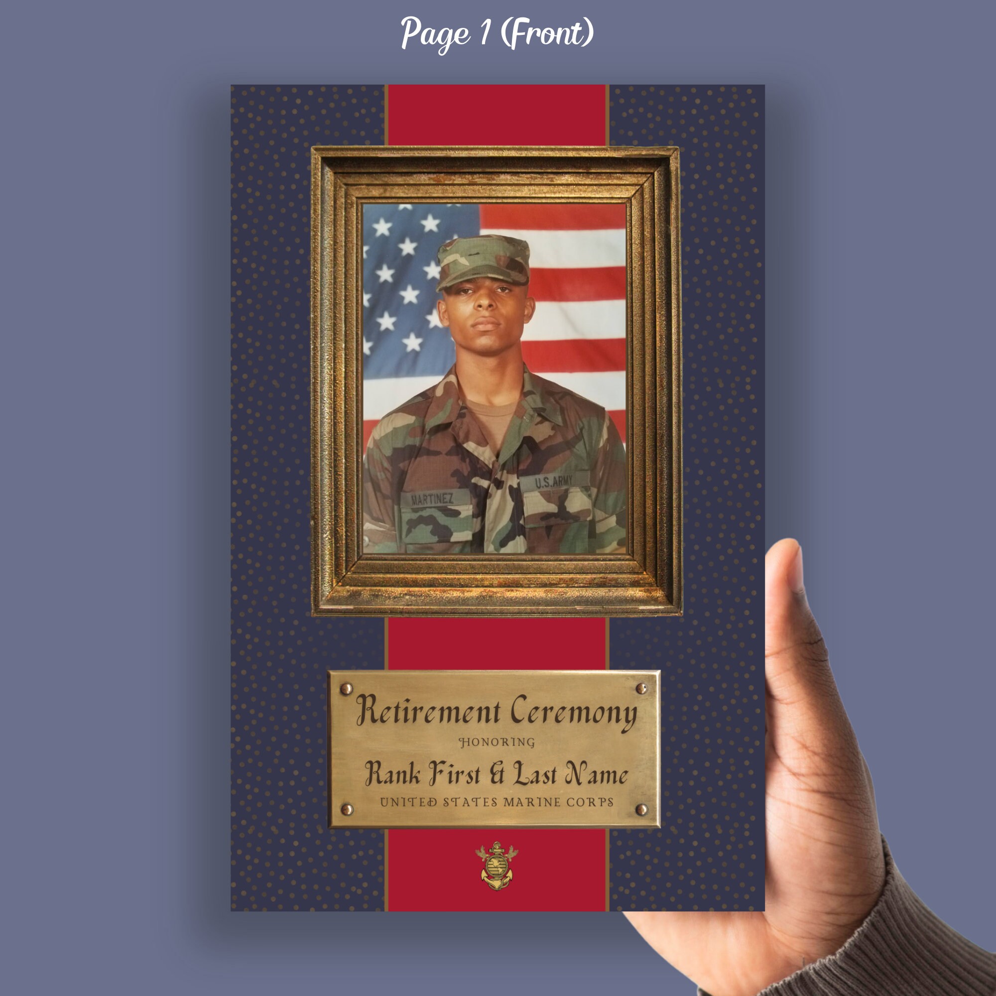 Marine Corps Retirement Ceremony Program Canva Template Retirement ...