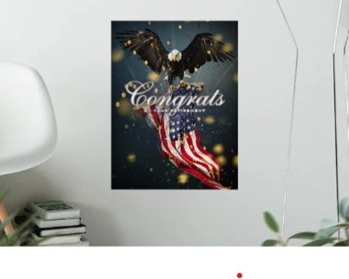 Eagle American Flag Military Retirement Party Sign - Etsy