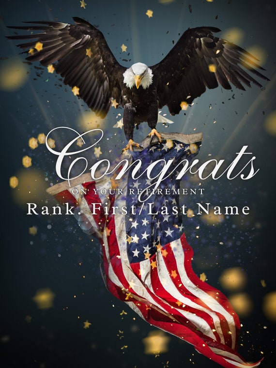 Eagle American Flag Military Retirement Party Sign - Etsy