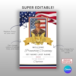 US Military Promotion Ceremony Program Digital Template 8 Page | Army ...