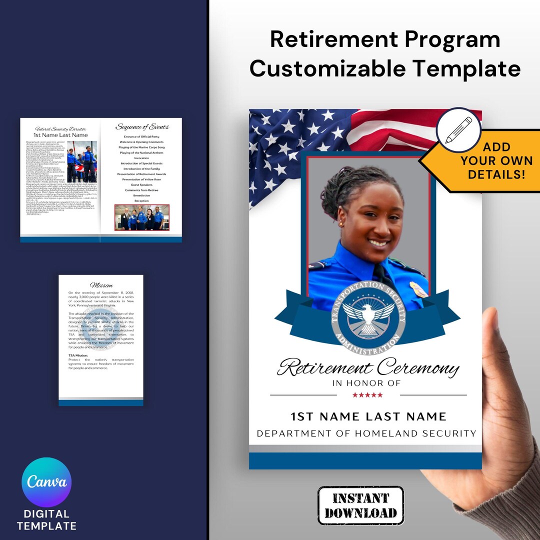 TSA Retirement Ceremony Program Template, Transportation Security ...