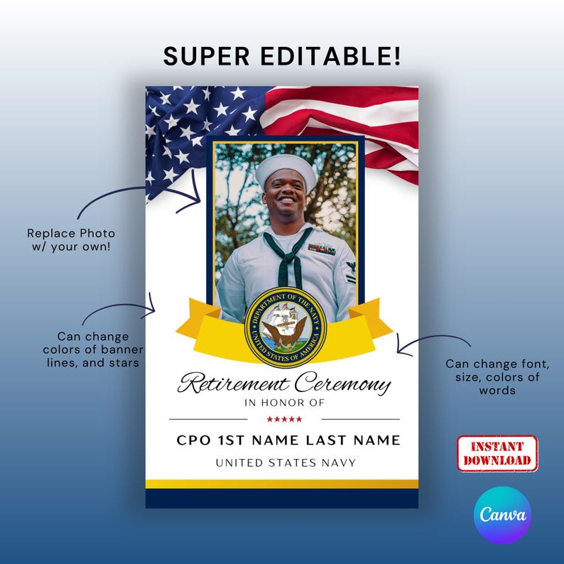 Chief Petty Officer Navy Retirement Bi-fold Program CPO Retirement ...