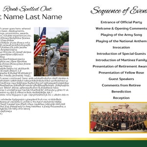 Army Retirement Ceremony Program Canva Template Army Values - Etsy