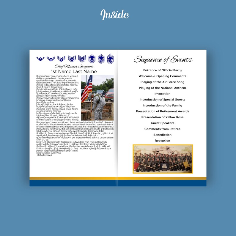 Cmsgt Air Force Retirement Ceremony Program Canva Template Retirement ...