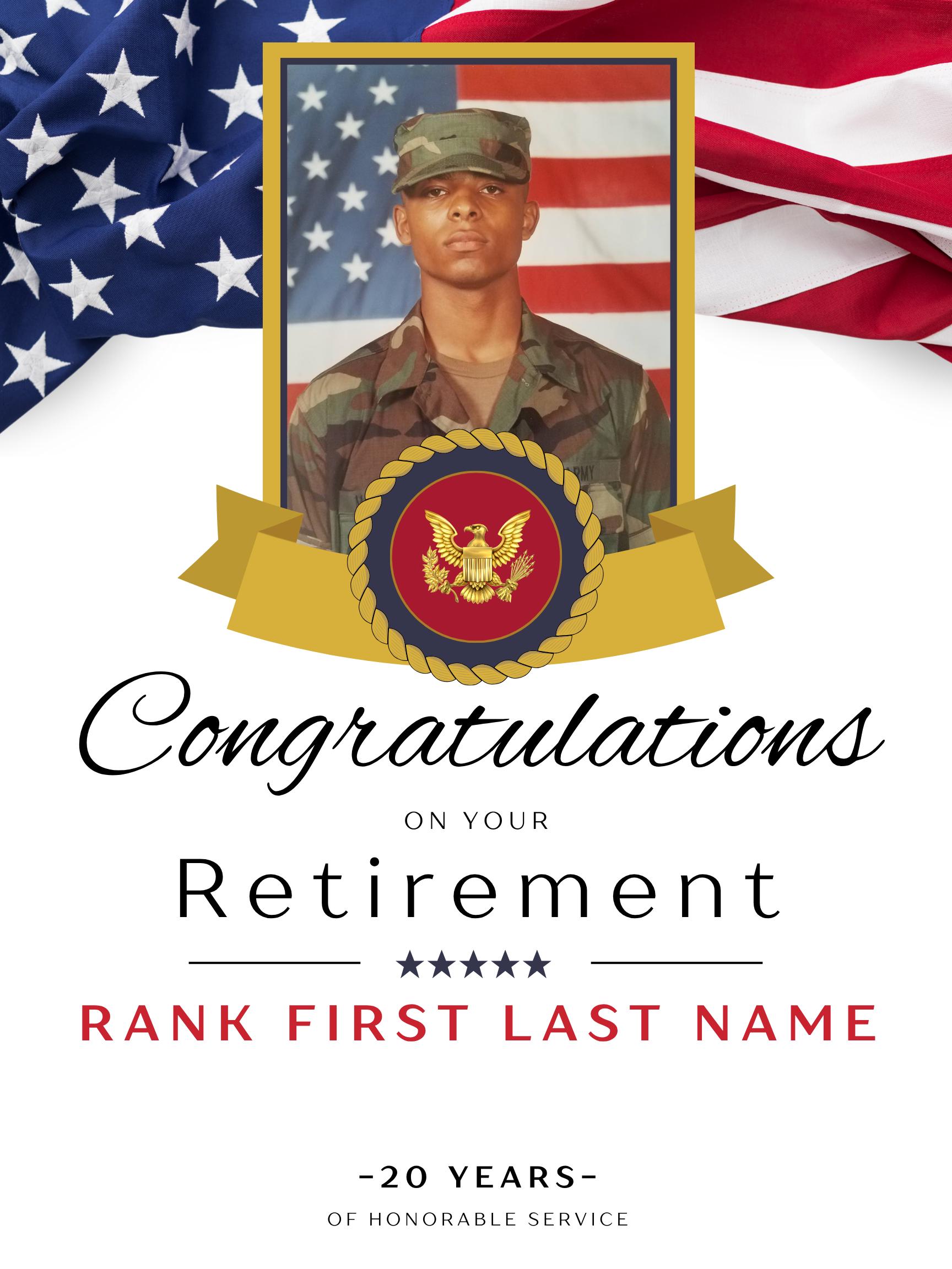 Marine Corps Retirement Sign Template 18x24 Inch With Photo Marine ...