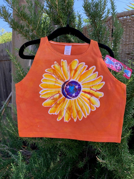 Fall Sunflower Batik Crop Top - Etsy