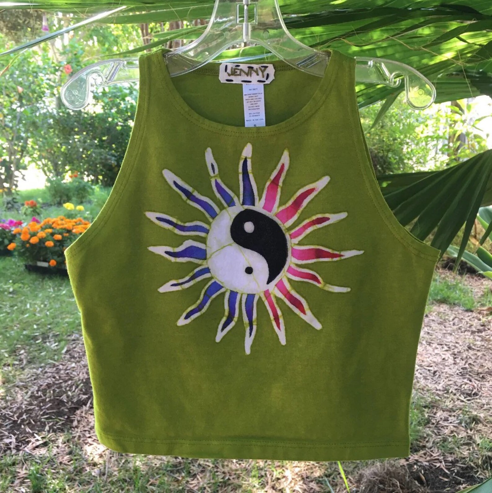 Yin Yang Sun Batik Crop Top - Etsy