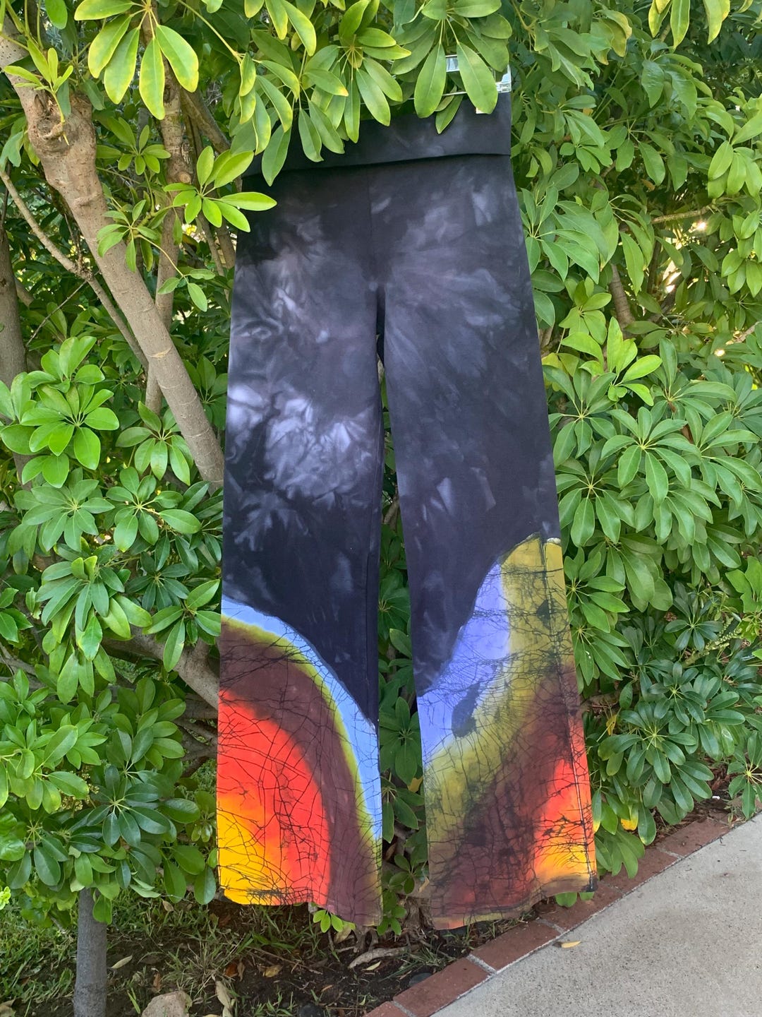80’s Rainbow Handmade Batik Yoga Pants - Etsy