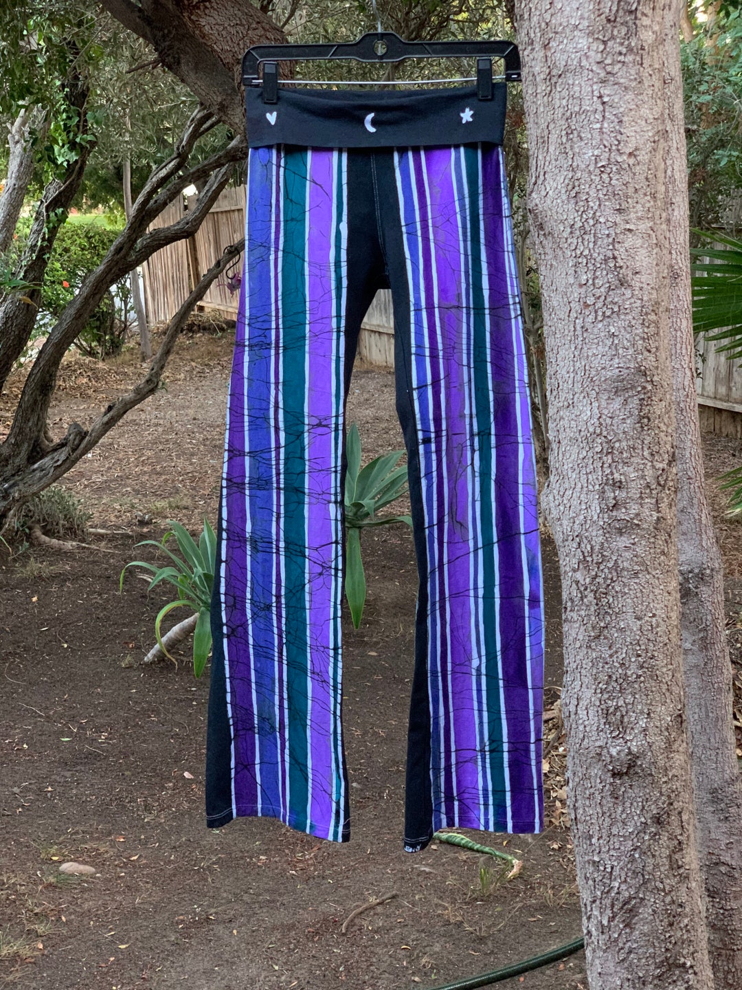 Striped and Cracked Batik Yoga Pants - Etsy