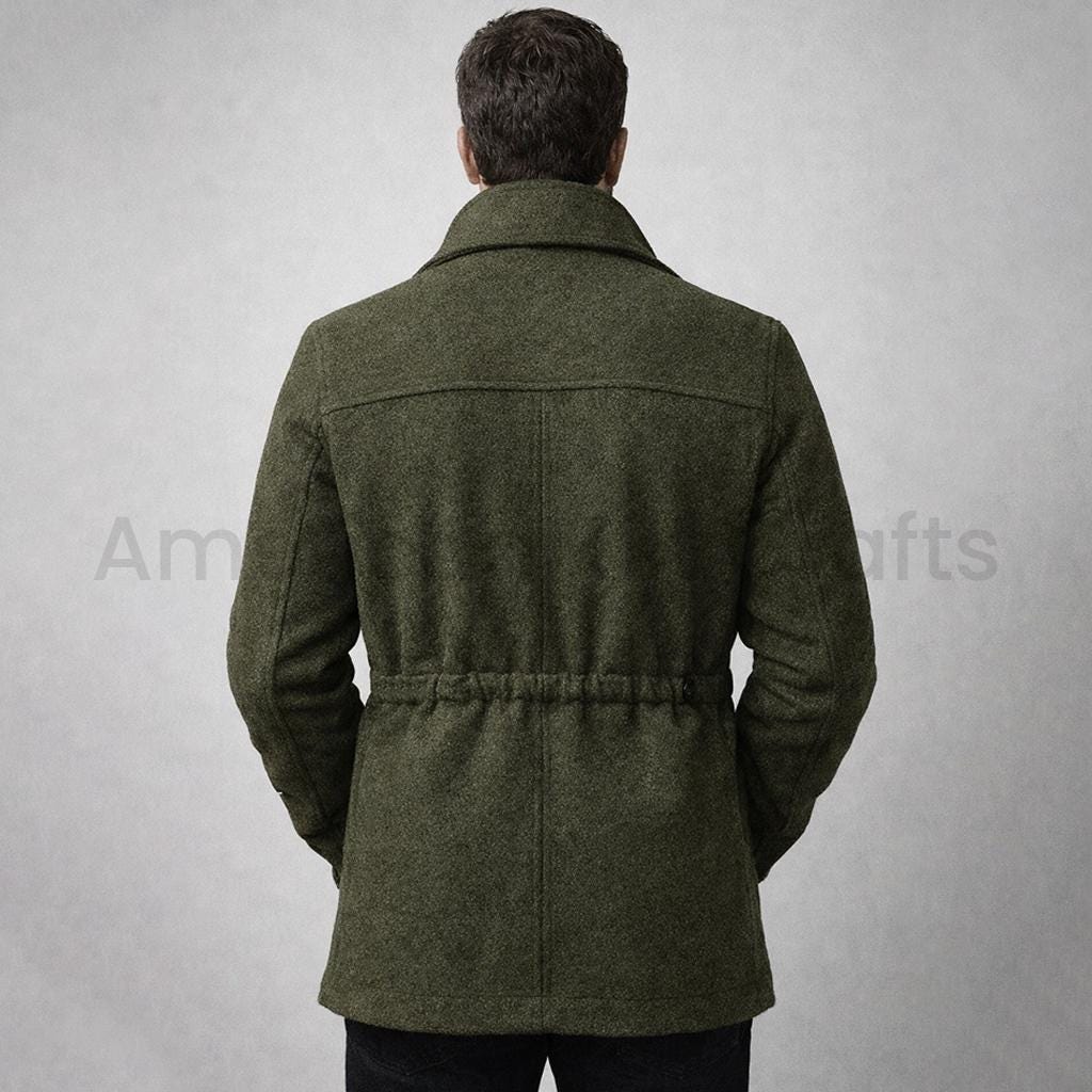 Men’s Wool Field Jacket, Classic Winter Utility Coat for Men, Military ...