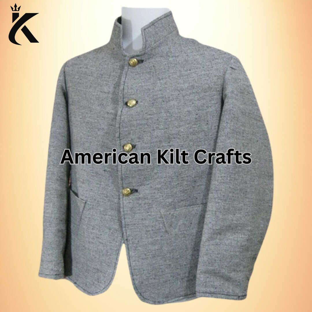 Mcdill Variant Confederate Sack Coat – Grey Wool Civil War Soldier ...
