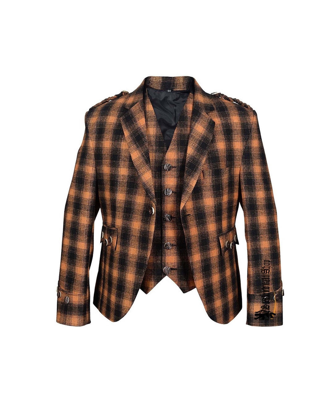 New Men's Scottish Argyle Kilt Jacket With Waistcoat/vest - Highland ...