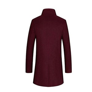 Mens Maroon Long Overcoat - Vintage Long Trench Coat for Men - Mens ...
