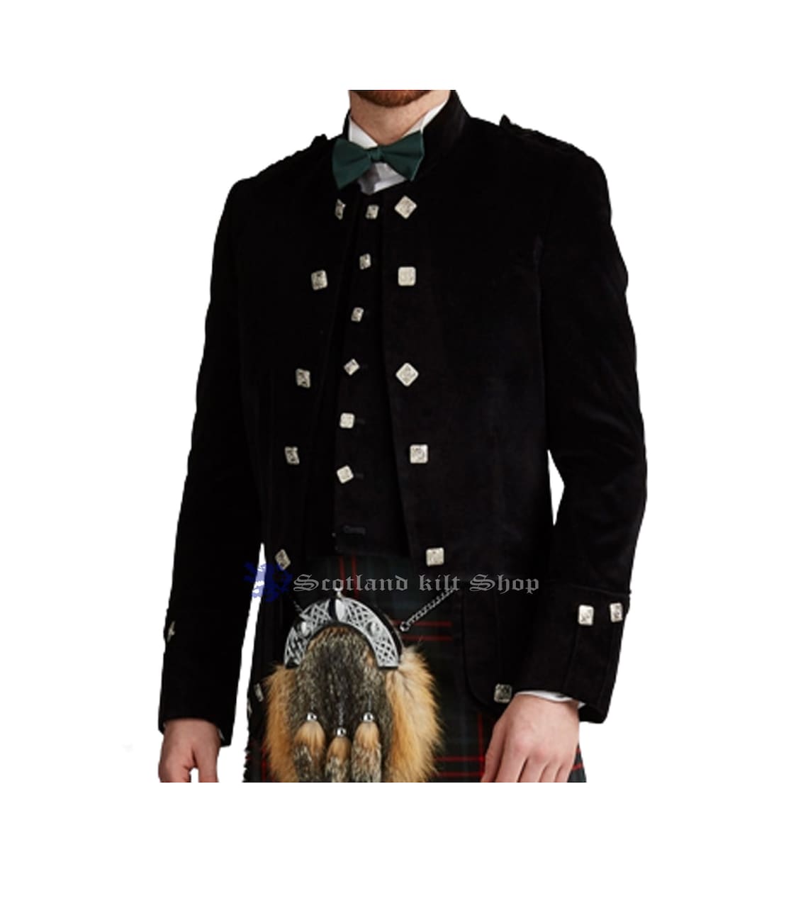 Scottish Sheriffmuir Velvet Doublet Kilt Jacket With 5 Buttons ...