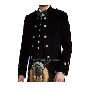 Scottish Sheriffmuir Velvet Doublet Kilt Jacket With 5 Buttons ...
