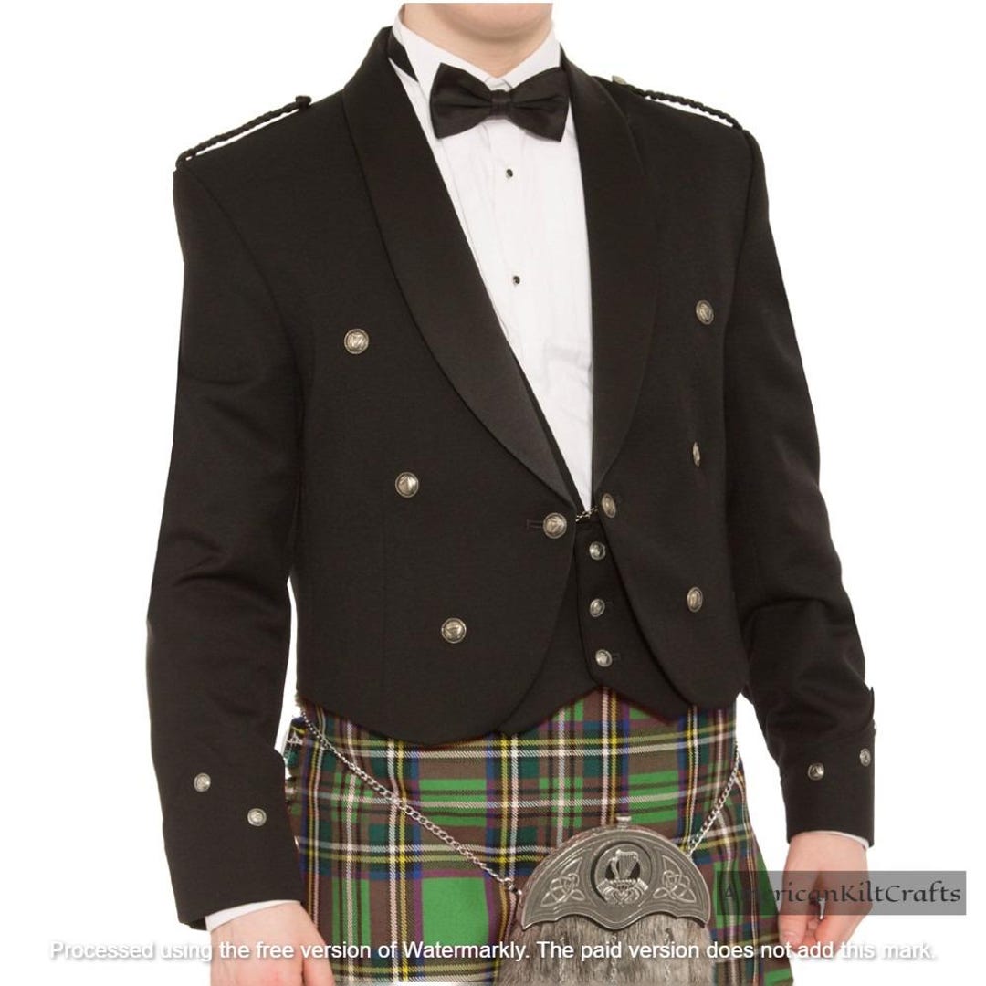 Custom Tailored Irish Brian Boru Kilt Jacket With Vest – Made to ...