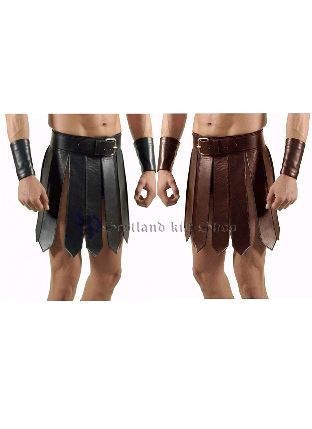Mens Genuine Leather Roman Gladiator Kilt Steampunk Kilt for - Etsy