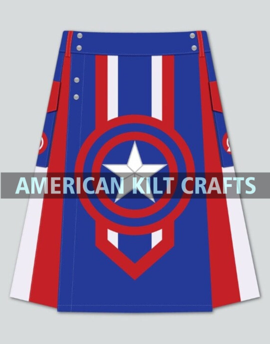 Captain of America Kilt - USA Flag Kilt for Mens - Patriotic Kilt - One ...
