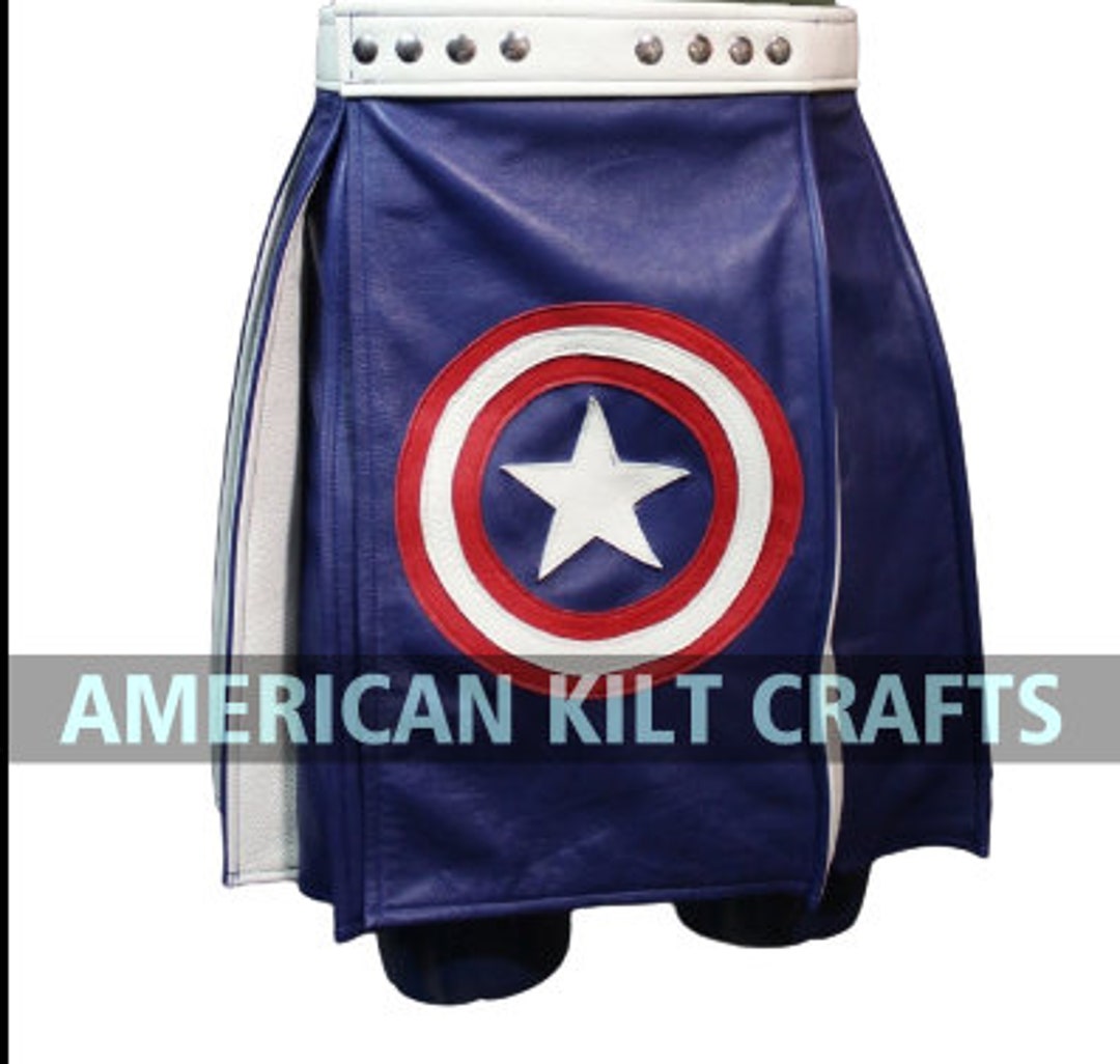 Captain America Leather Kilt Leather Kilts for Mens Scottish Kilts ...