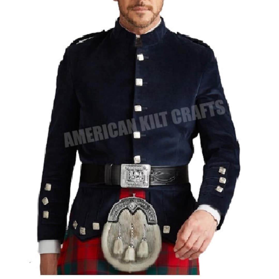 Scottish Blue Velvet Kenmore Doublet Kilt Jacket for Mens | Highland ...