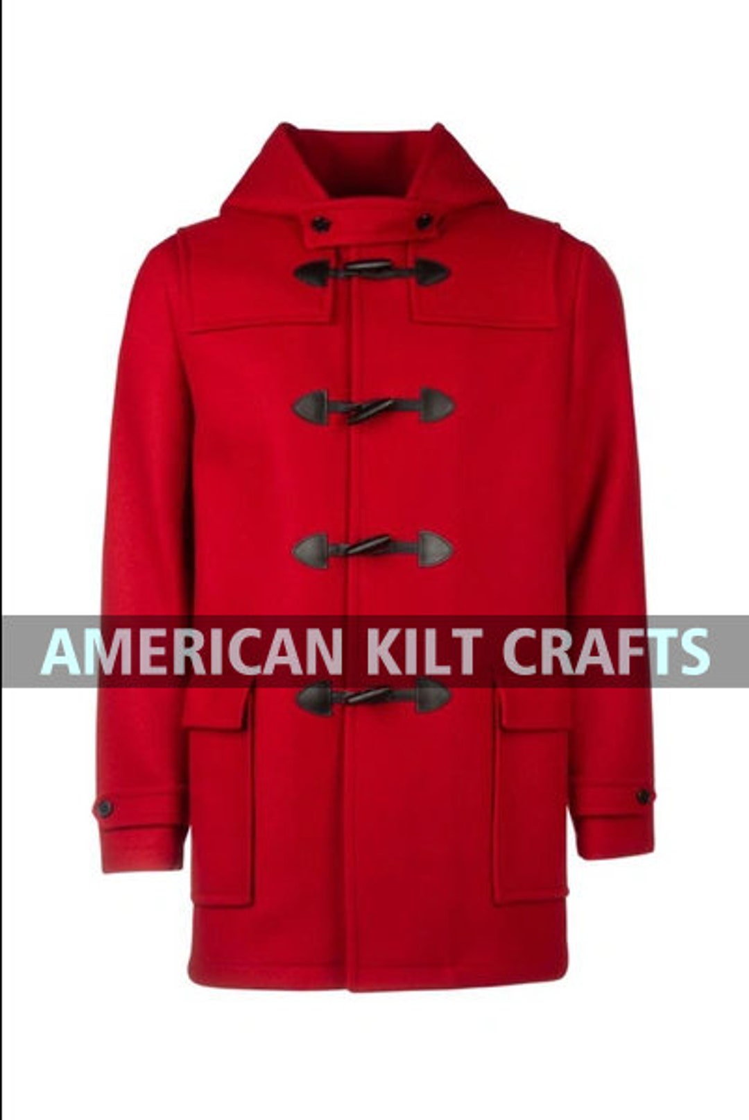 Wool Warm Hooded Coat - Traditional English Duffle Jacket - Men's ...