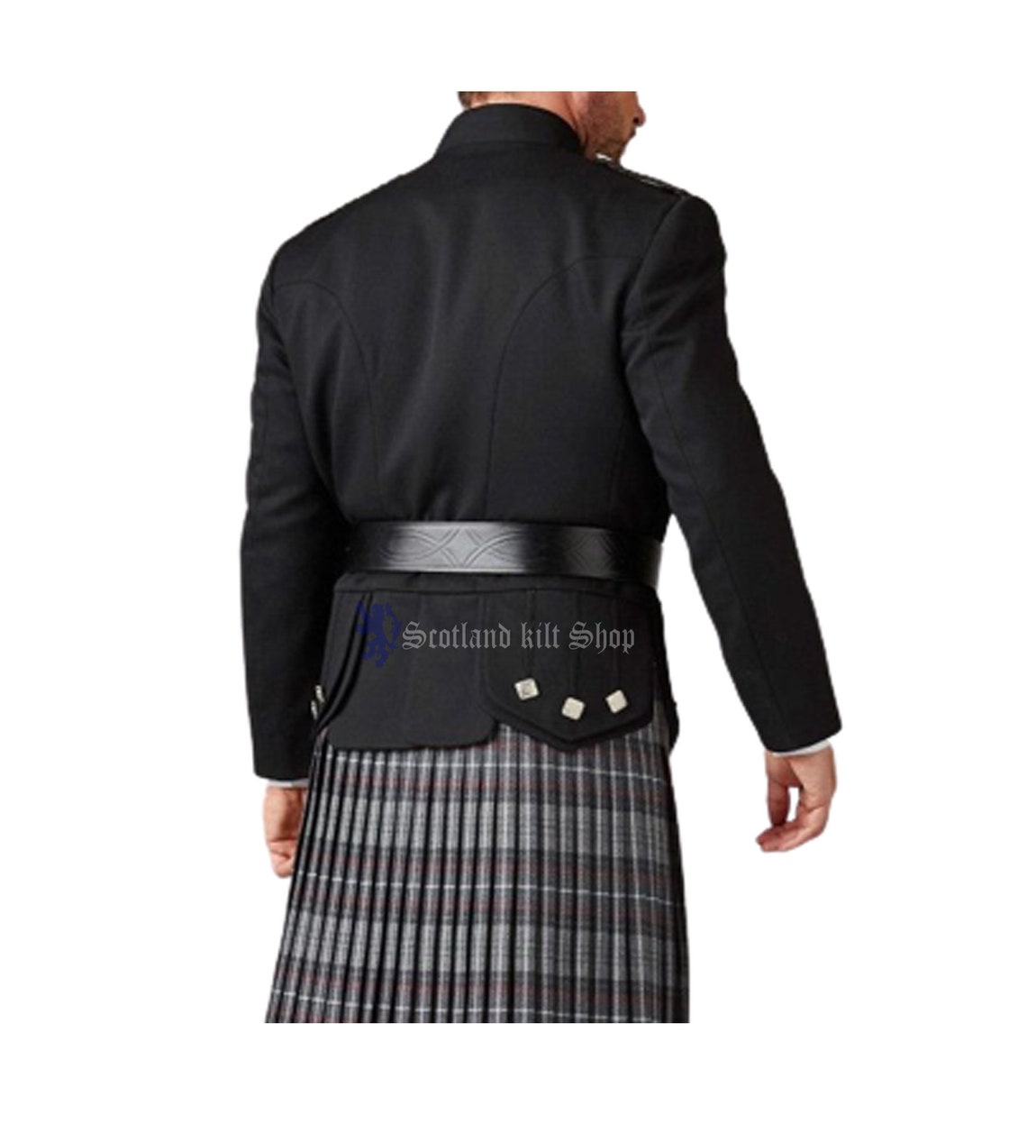 Scottish Black Kenmore Doublet Kilt Jacket for Mens | Military Piper ...