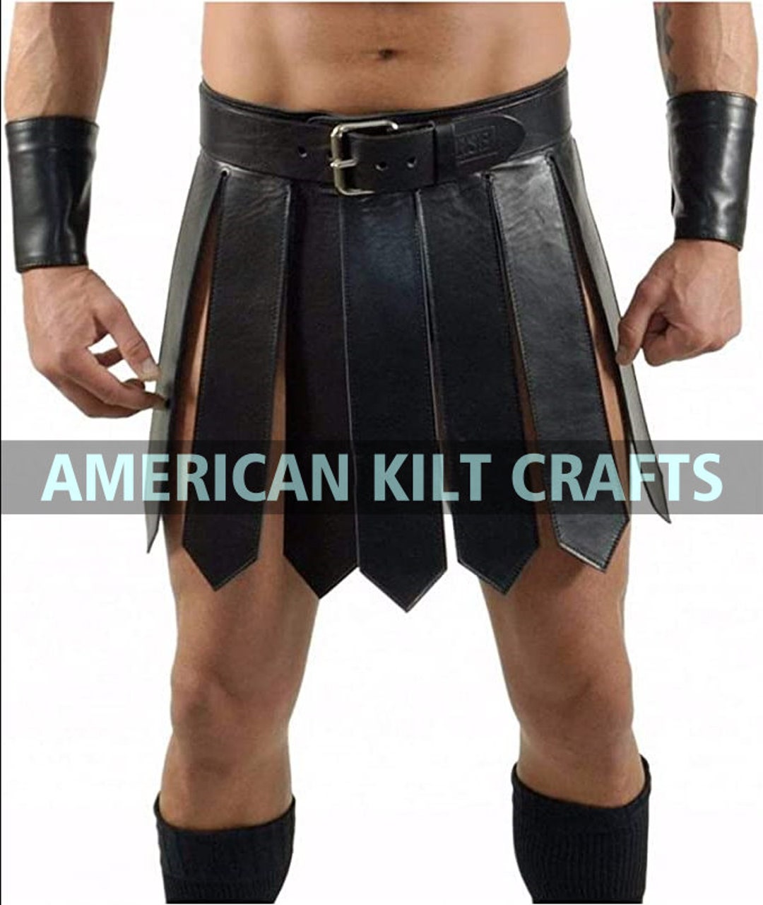 Mens Genuine Leather Roman Gladiator Kilt | Steampunk Kilt for Men ...
