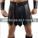 Mens Genuine Leather Roman Gladiator Kilt | Steampunk Kilt for Men ...
