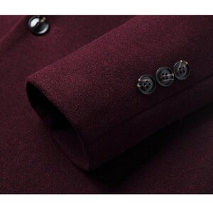 Mens Maroon Long Overcoat - Vintage Long Trench Coat for Men - Mens ...