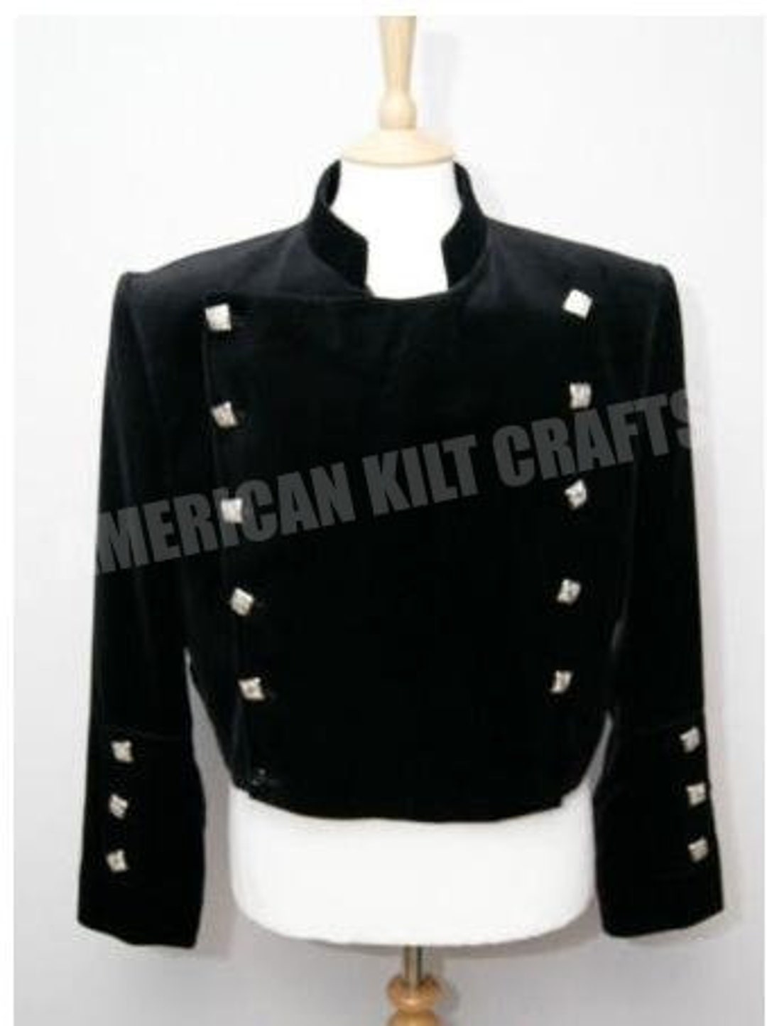 Handmade Scottish Black Montrose Doublet Kilt Jacket for Mens - Men ...