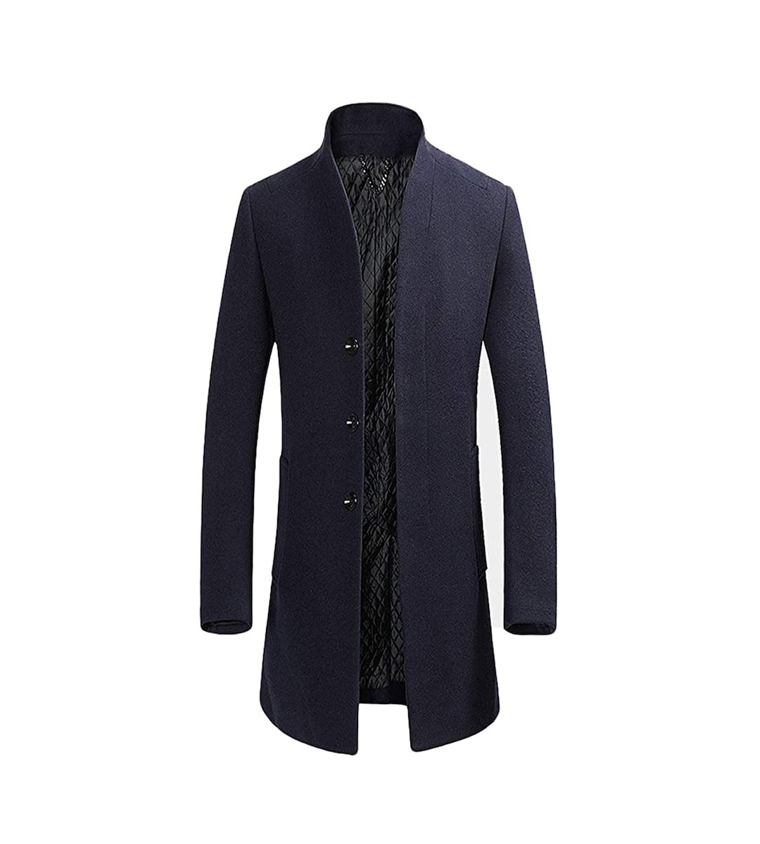 Mens Blue Long Overcoat - Vintage Long Trench Coat for Men - Mens ...