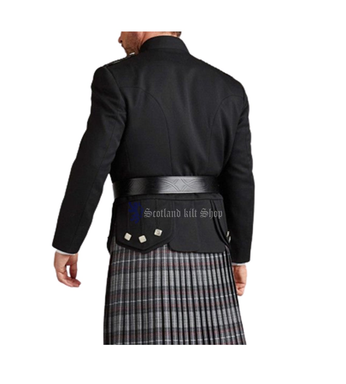 Scottish Black Kenmore Doublet Kilt Jacket for Mens | Military Piper ...