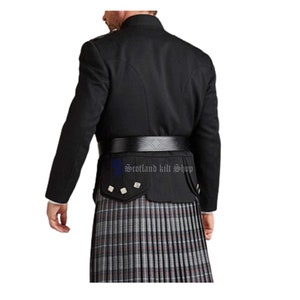 Scottish Black Kenmore Doublet Kilt Jacket for Mens | Military Piper ...