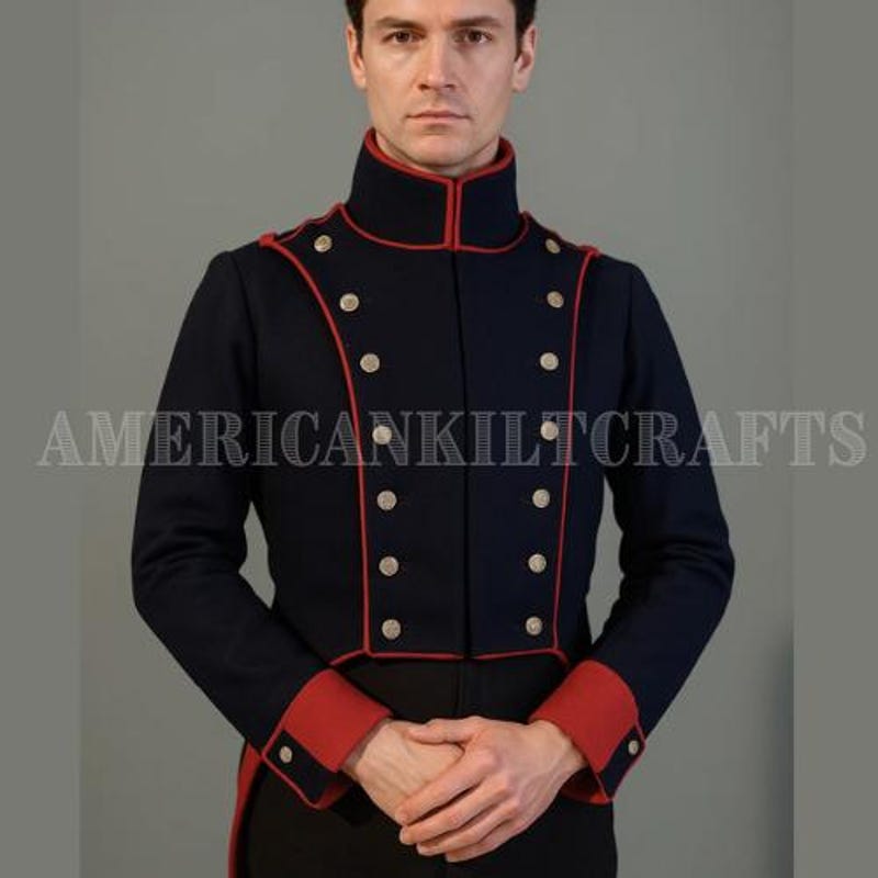 Mens Blue Military Coat - Etsy