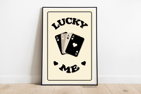 Lucky Me Ace of Hearts Printable Poster - Etsy