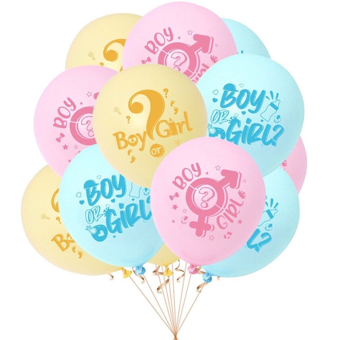Baby Shower Gender Balloons 12 Ps 12 Latex Happy Party Fun KIDS DECOR ...