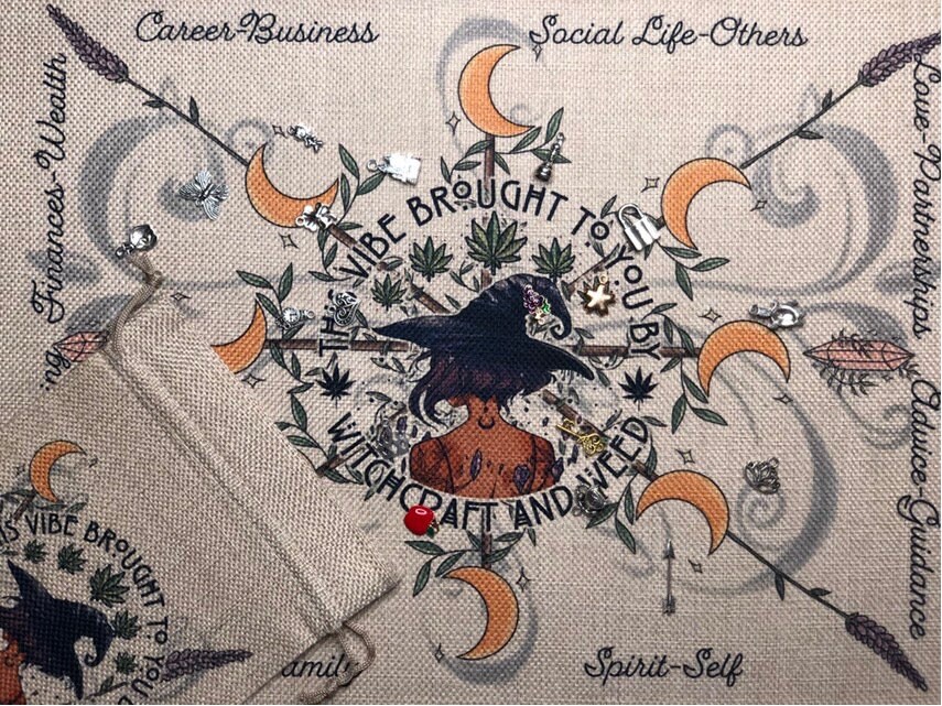 Charm Casting Mat Divination Mat Charm Casting Kit Fortune Teller Gift ...