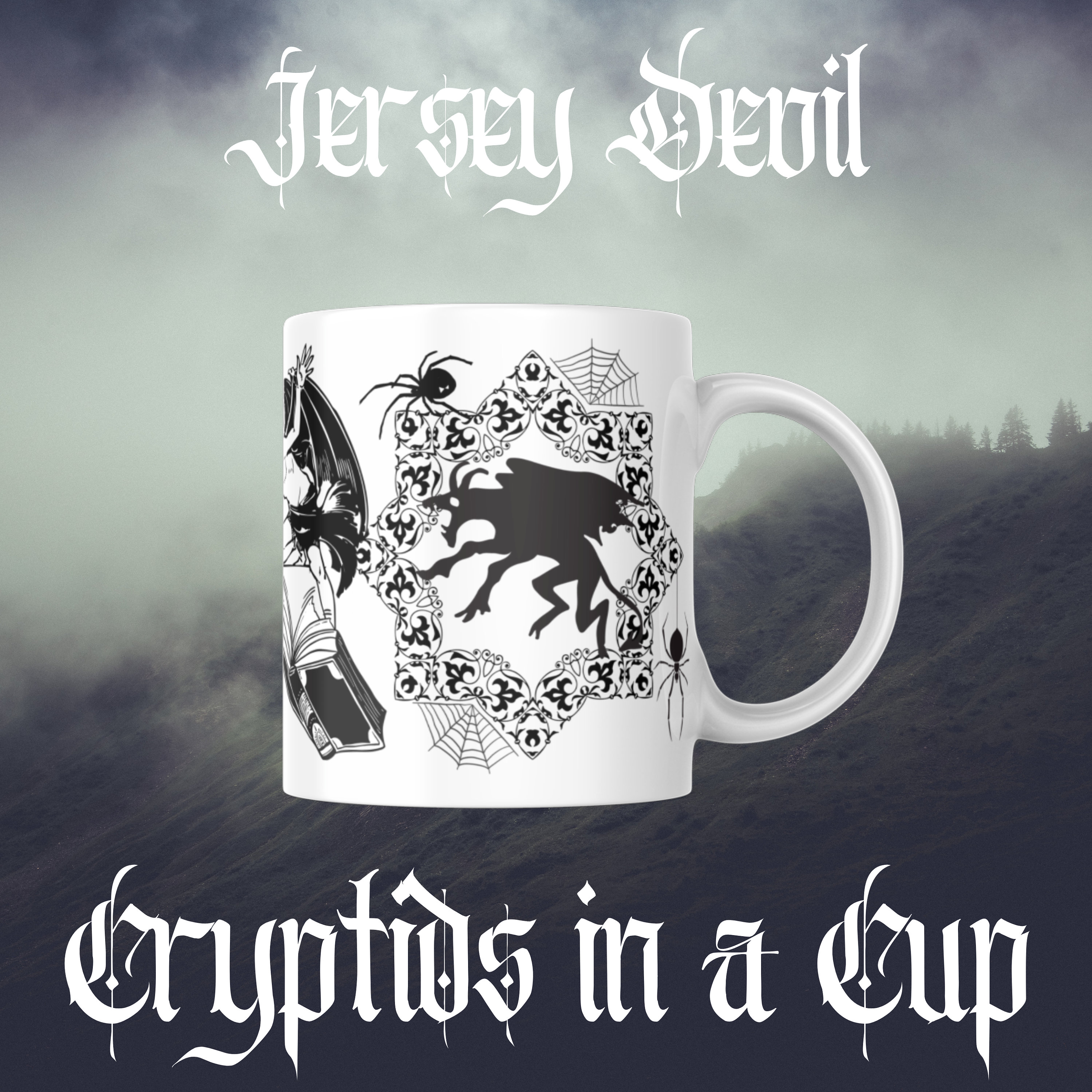 Jersey Devil Coffee Cup Cryptid Coffee Mug Blue Willow - Etsy