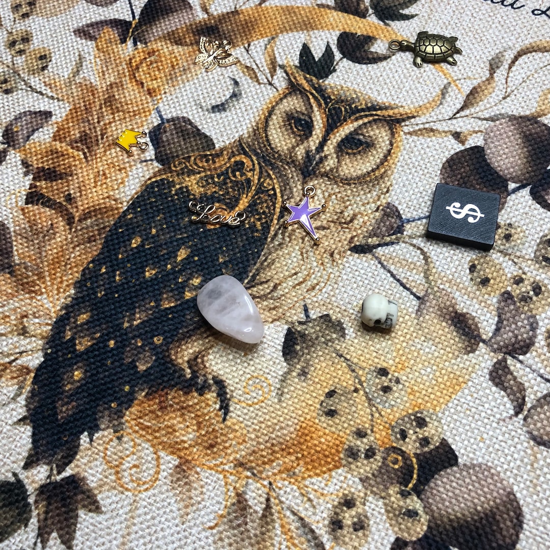 Charm Casting Mat Divination Mat Charm Casting Kit Fortune Telling Owl ...