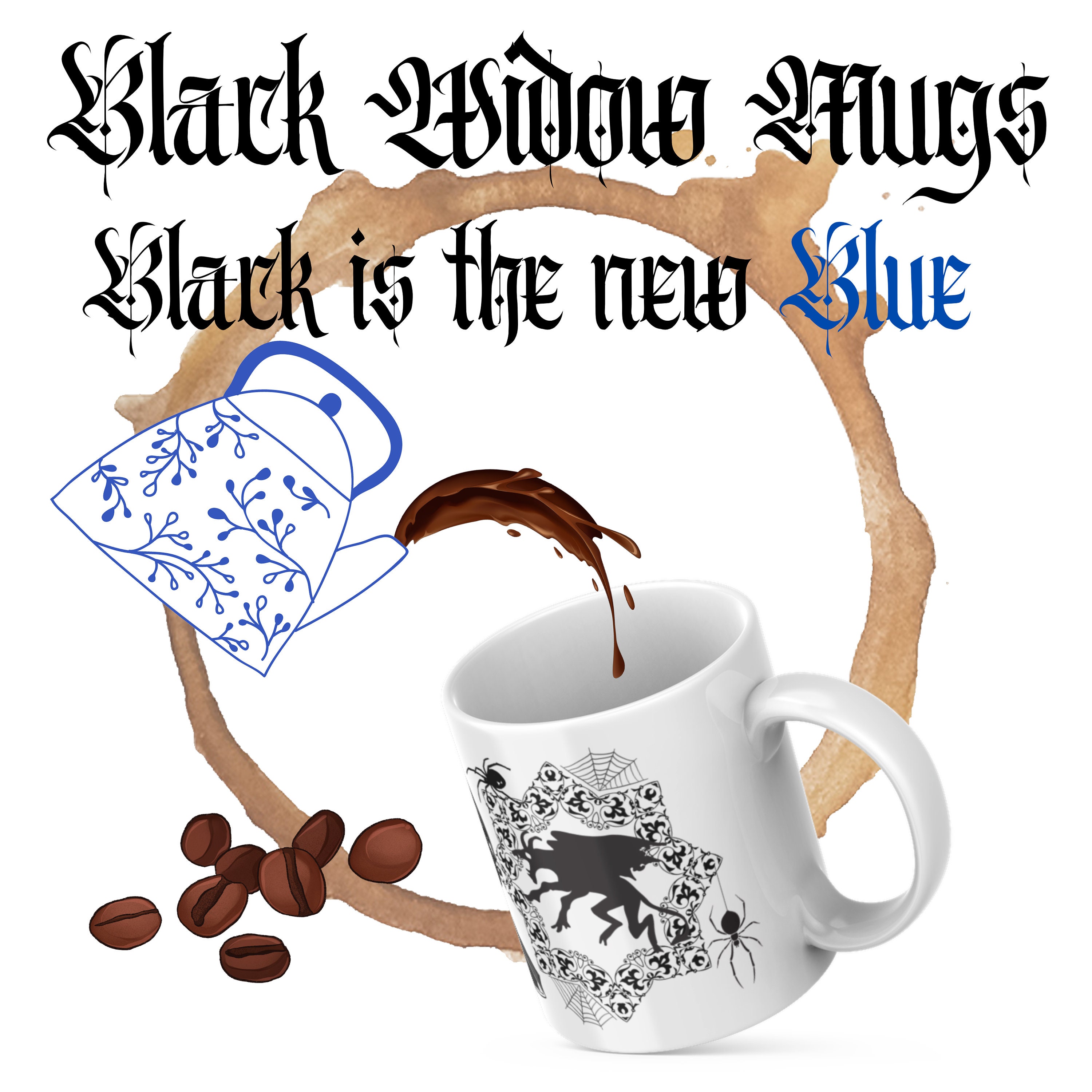 Jersey Devil Coffee Cup Cryptid Coffee Mug Blue Willow - Etsy