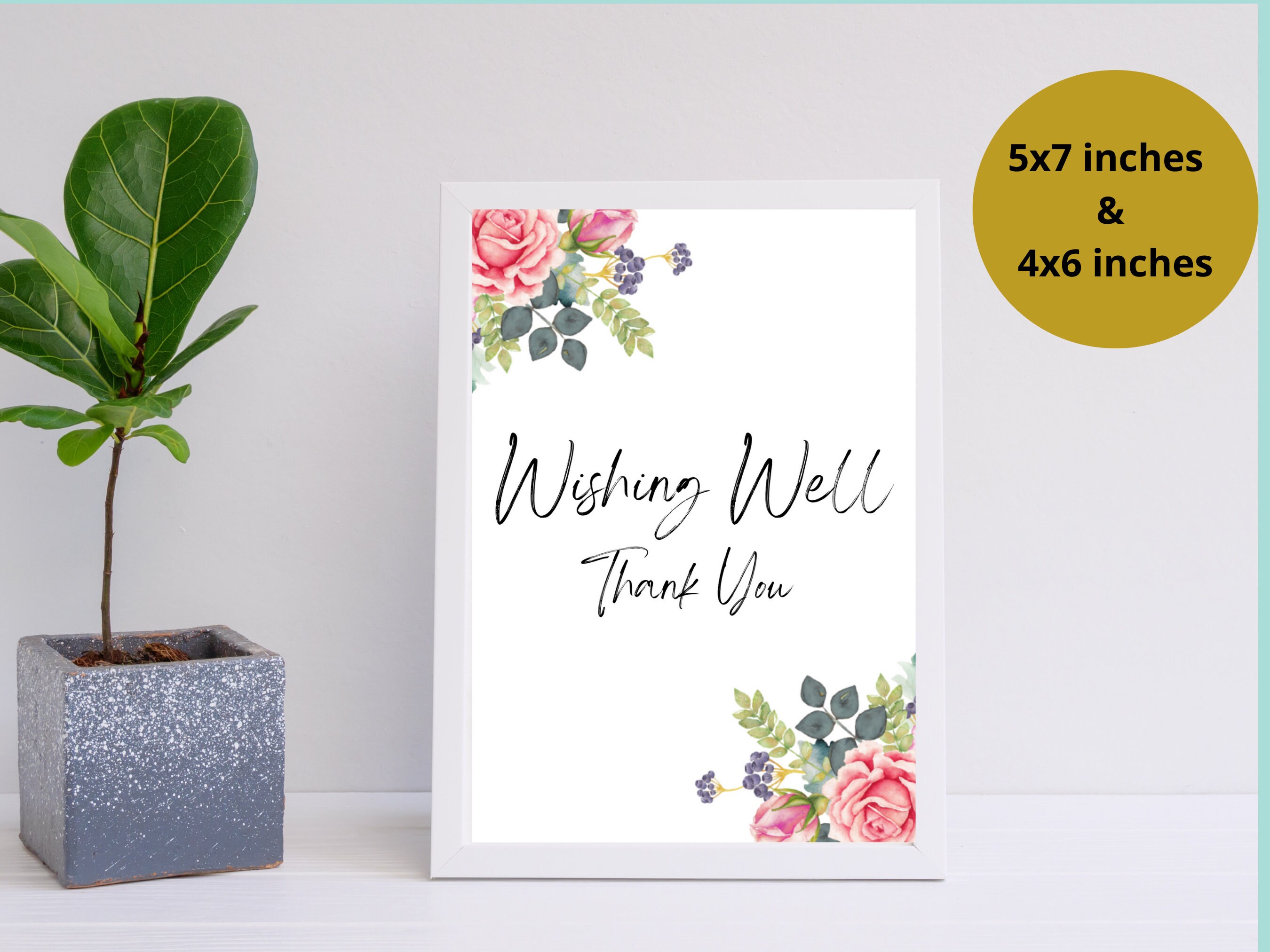 Printable Wishing Well Sign 5x7 and 4x6 Instant Download Printable Sign ...