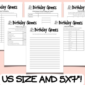 Birthday Party Games Bundle, Birthday Games Printable, Party Games ...