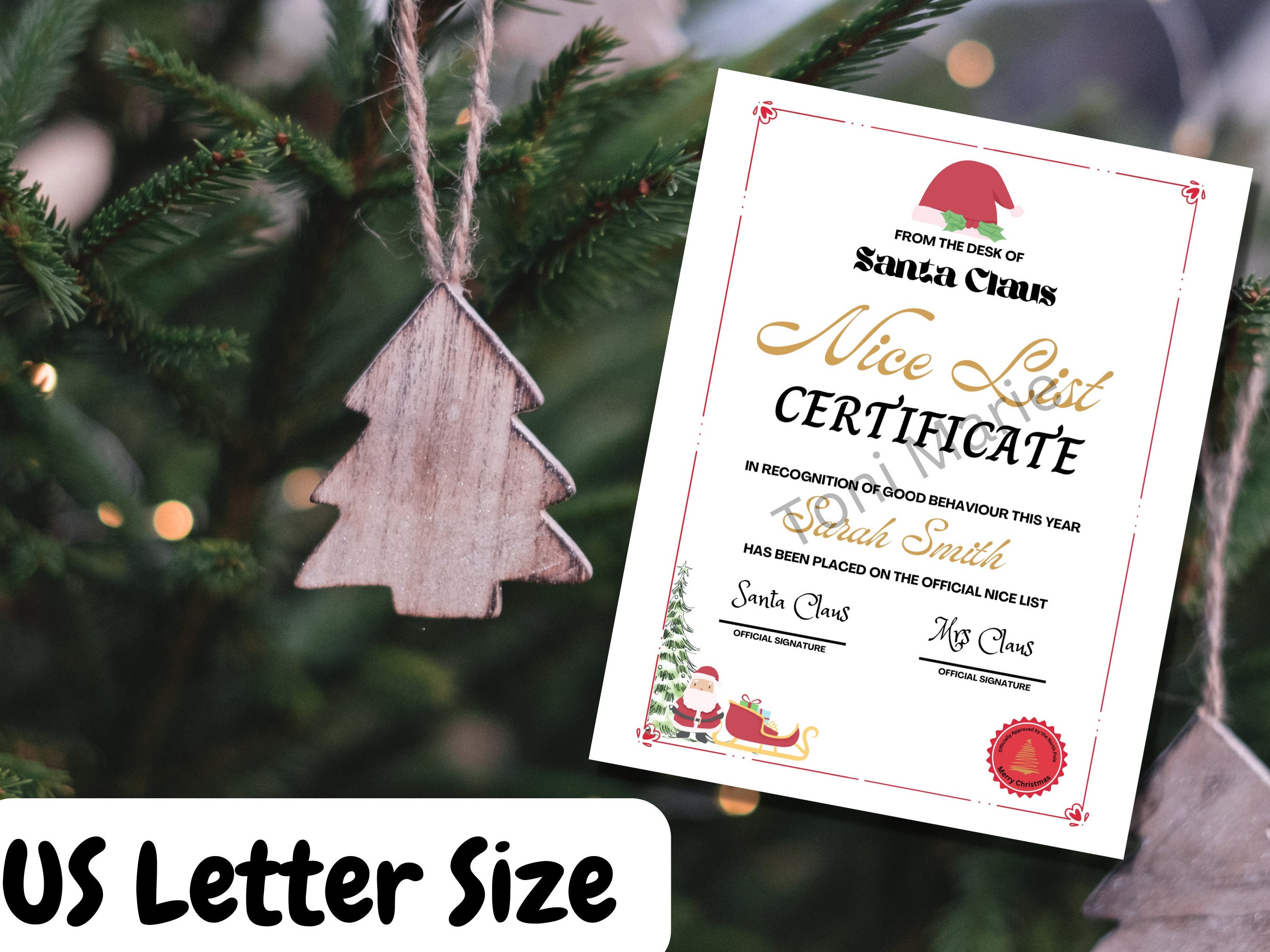 Editable Letter From Santa Nice List Certificate Santa - Etsy