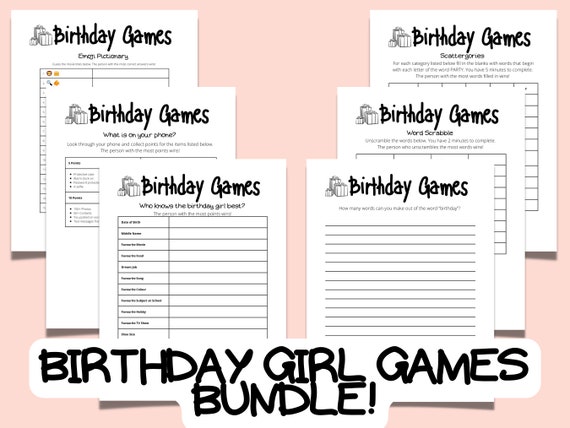 Birthday Party Games Bundle Birthday Games Printable Party - Etsy