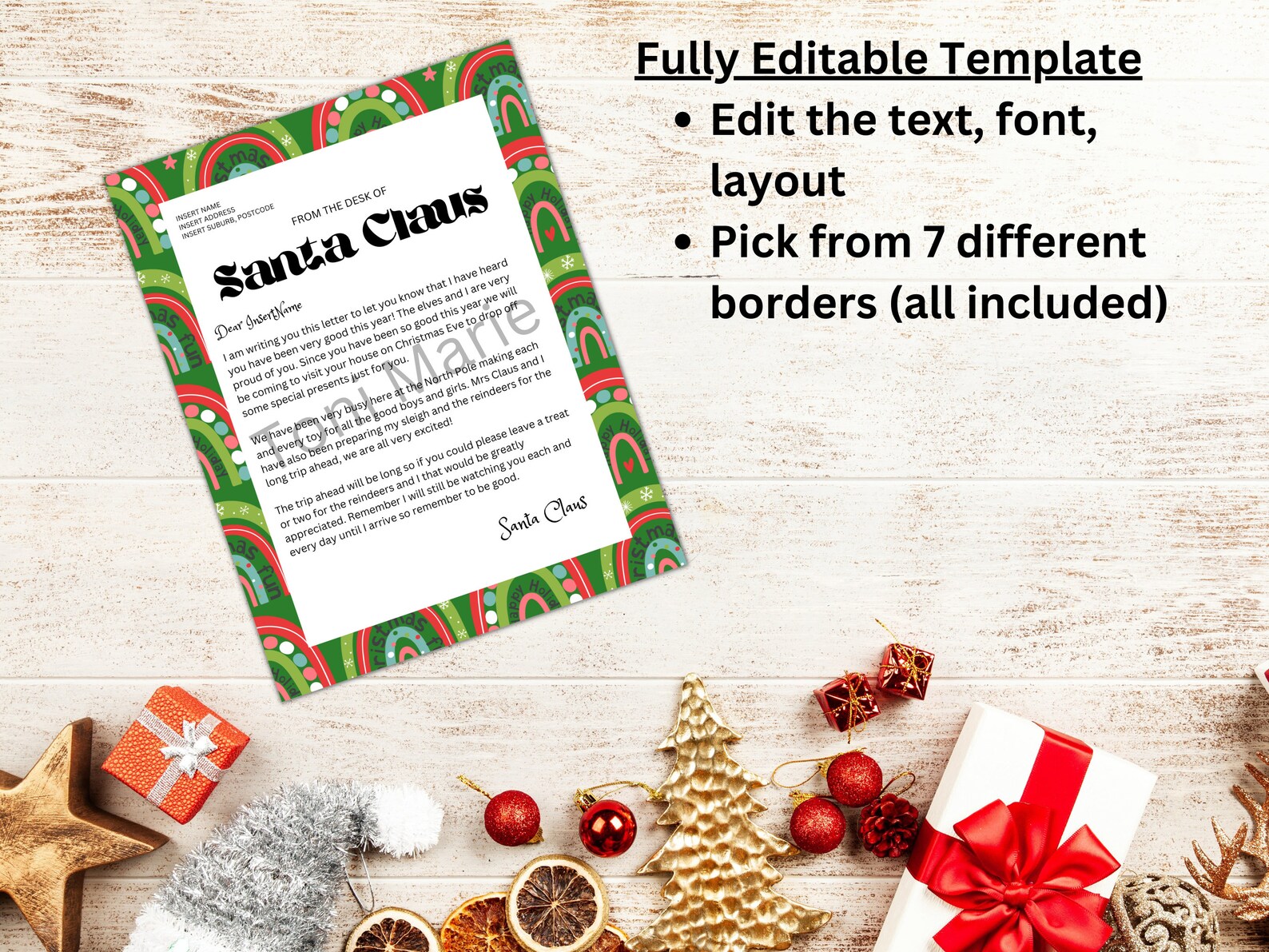 Editable Letter From Santa Santa Letter Santa Claus Letter - Etsy