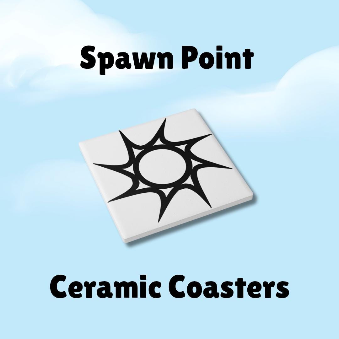 Spawn Point, Ceramic Coaster | Square Gaming Permission Coaster | Gamer ...