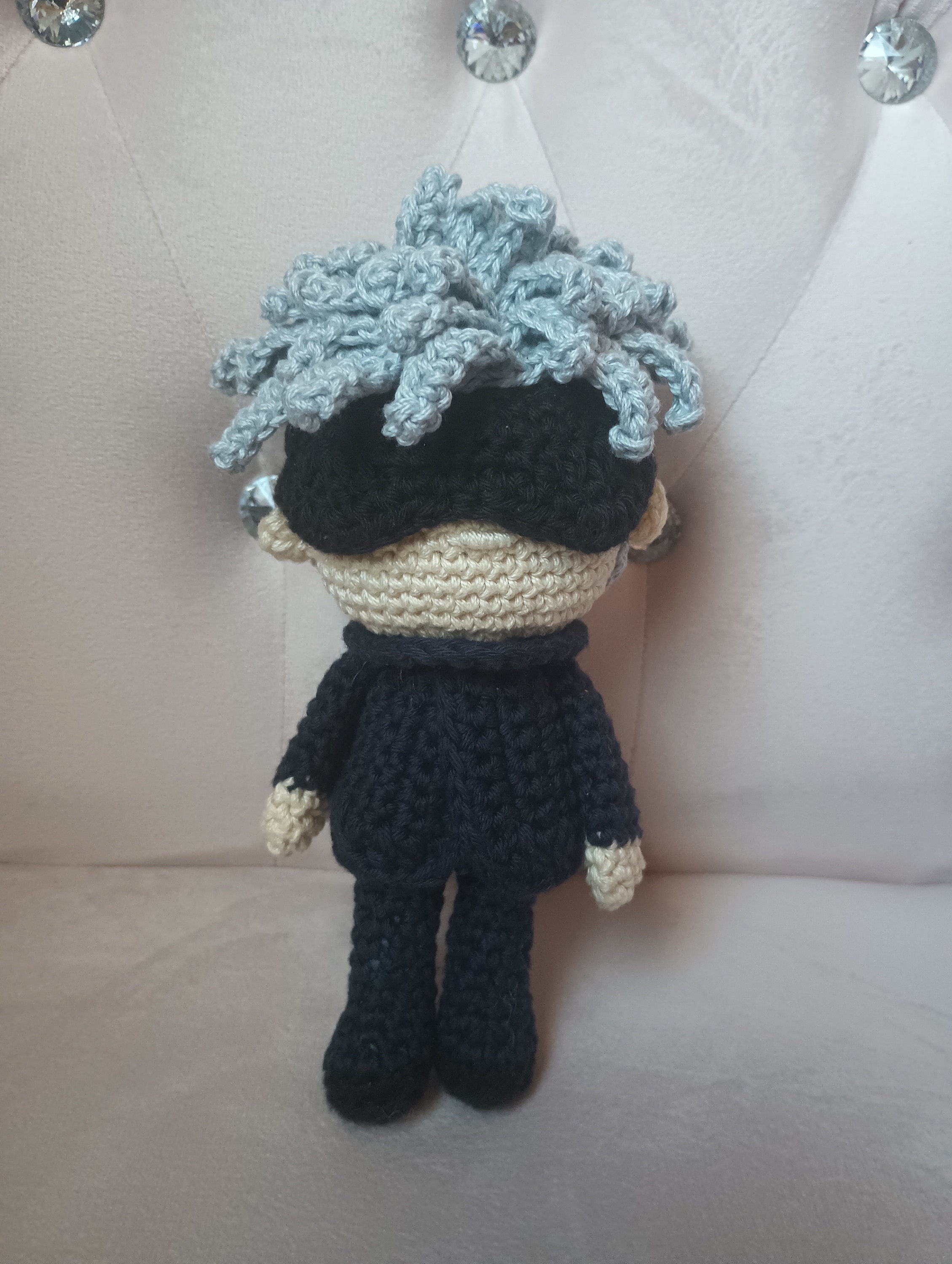 Handmade Gojo Inspired Amigurumi Figure, Crochet Anime Toy for JJK Fans ...
