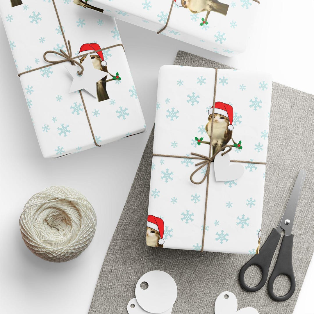 Meowl Cat and Owl Christmas Wrapping Papers - Gift Wrap, Holiday Decor ...