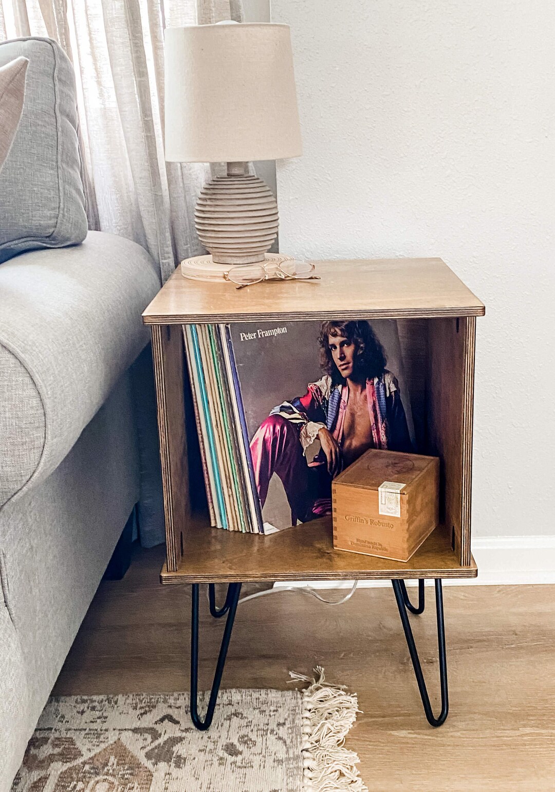 Vinyl Record Storage, Lp Storage, End Table, Record Storage, Golden ...