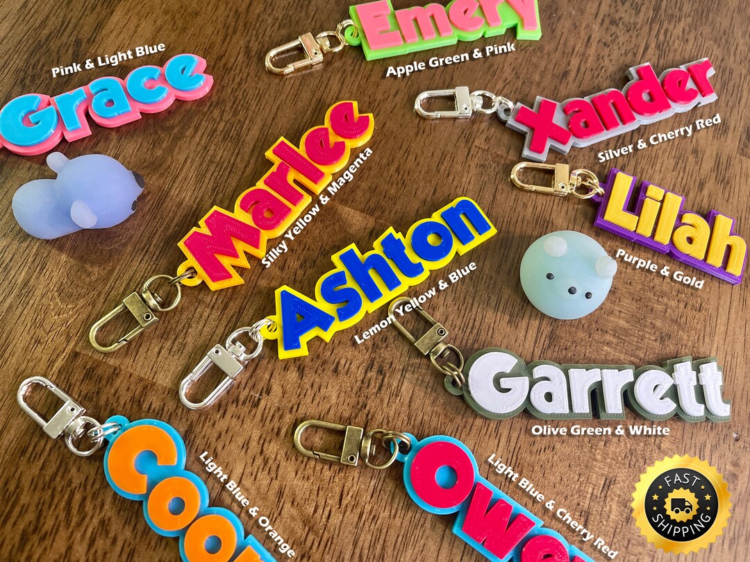 Cool Kids Personalized Name Keychain – Custom Name Tag for Backpack ...